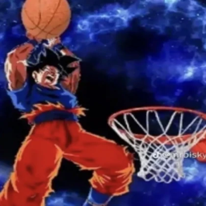 Goku slam dunks