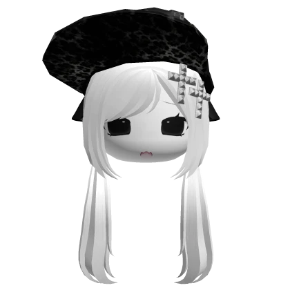 Moe Panther Fur Swag Cap Hair White | Roblox Item - Rolimon's