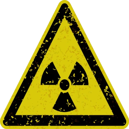 Radiation/Radioactive Hazard Sign Worn Out