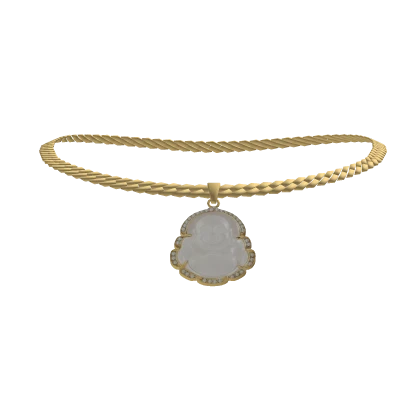 3.0 White Buddha Pendant With Gold Chain | Roblox Item - Rolimon's