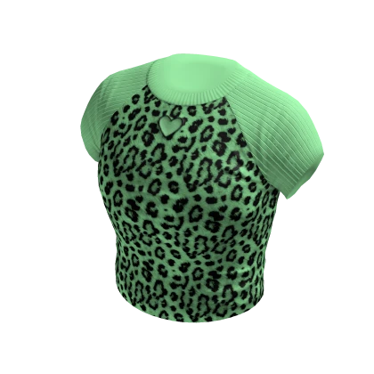 Leopard Mint Green Crop Top Shirt | Roblox Item - Rolimon's