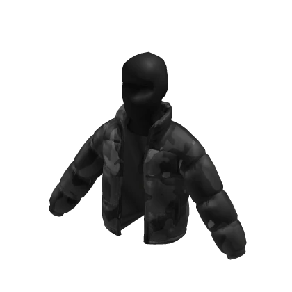 Black Camo Puffer Jacket w/ Ski Mask | Roblox Item - Rolimon's