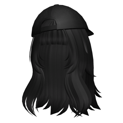 Rambut hitam dengan topi - Roblox