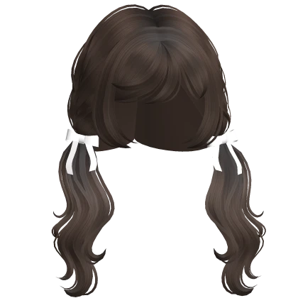Braided Low Pigtails With Bows (Brown) | Roblox Item - Rolimon's