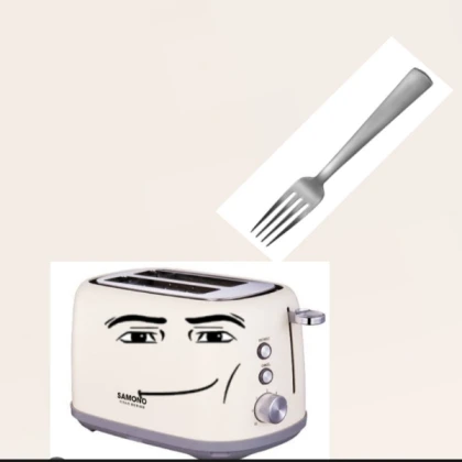 toaster with fork