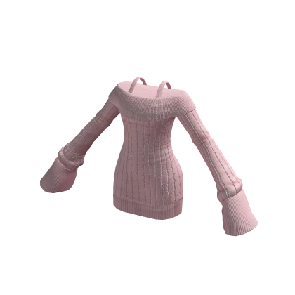 🍀Off Shoulder Knit Mini Dress (Pink) | Roblox Item - Rolimon's 🍀Off Shoulder Knit Mini Dress (Pink) | Roblox Item - Rolimon's