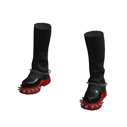Sepatu bot Gothic berujung merah - Roblox