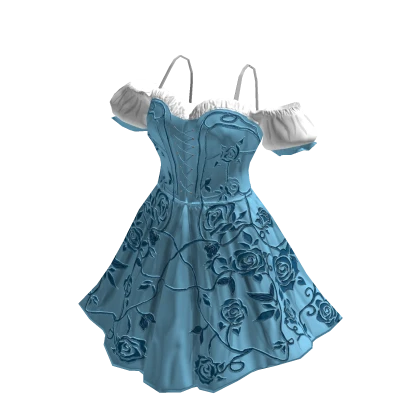 ♾️ Light blue ruffled rose corset dress | Roblox Item - Rolimon's