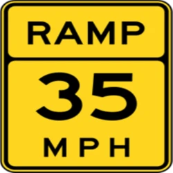 Curve 35 MPH Sign (Ramp)