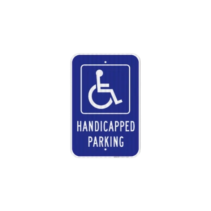 Handicap Pole Sign (Transparent)