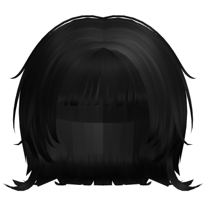 Short Black Layered Wolf Cut - Roblox