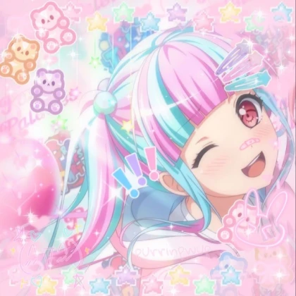 Anime blue pink cutecore kawaii