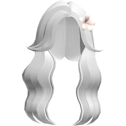 white wavy swooped summer flower hair | Roblox Item - Rolimon's