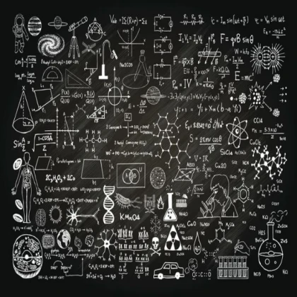 physics chalkboard