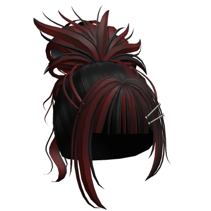 Cute Princess Ponytail (Black and Red) | Roblox Item - Rolimon's