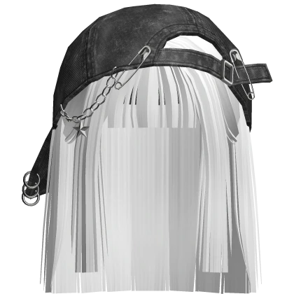 Short Emo Hair w/ Distressed Backwards Cap (White) | Roblox Item ...