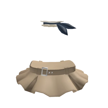 🎀3.0 Cute beige flannel spy skirt w handkerchief | Roblox Item - Rolimon's