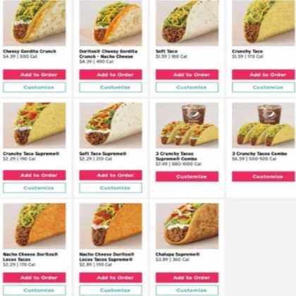 tacobell menu