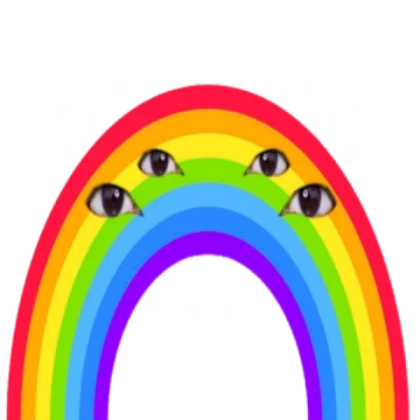 Rainbow with Eyes Weirdcore