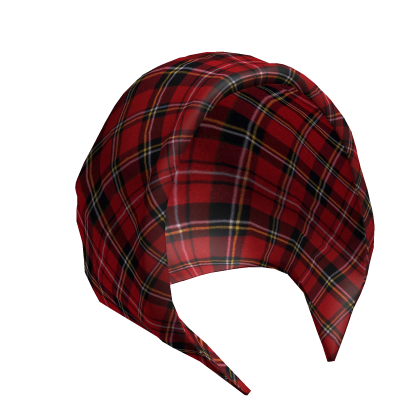 Capucha de tartán roja simple - Roblox