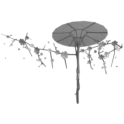 White Majestic Traditional Hanfu Sakura Parasol | Roblox Item - Rolimon's