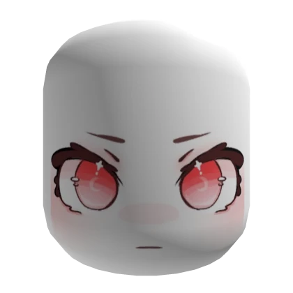 Kawaii Anime Face with Red Eyes Serious Angry | Roblox Item - Rolimon's
