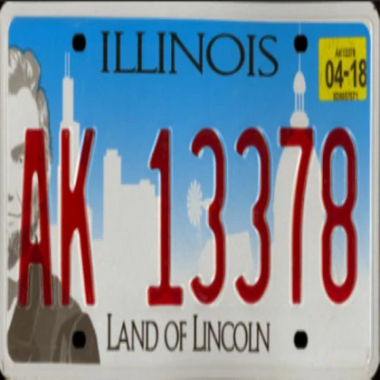 Illinois Plate AK 13378