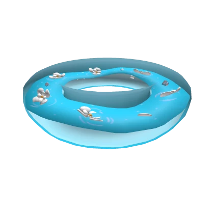 Blue Summer Pool Floaty with White Flowers | Roblox Item - Rolimon's