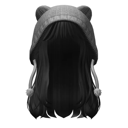 Cute Layered Hair con capucha de piel (negro) - Roblox