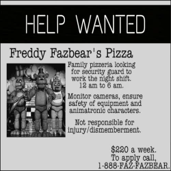 FNaF Newspaper Help Wanted