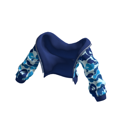 Hoodie BAPE Blue Oversized ปิดไหล่ฉลาม Y2K - Roblox