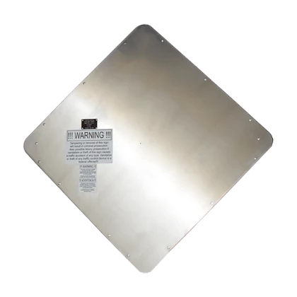 Diamond Warning Sign Back