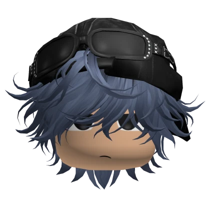 Messy Emo Blue Hair W/ Y2k Cap & Side Glare | Roblox Item - Rolimon's