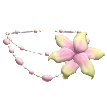 Detailed Pink & Green Flower Charmed Necklace - Roblox