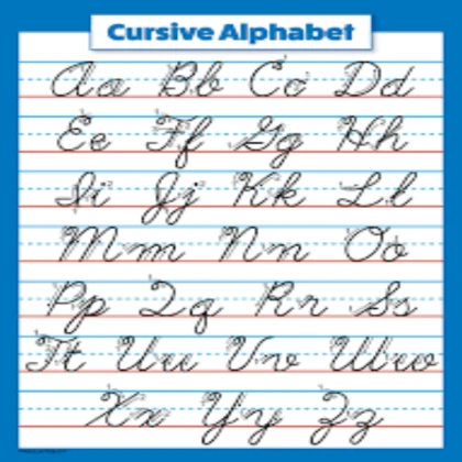 Cursive Alphabet Chart