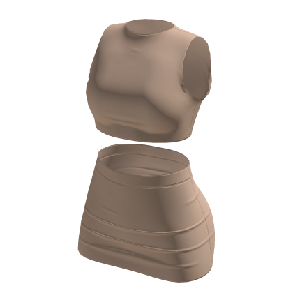 Roupa de saia de duas peças elegante em bege - Roblox