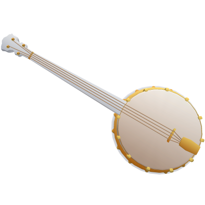 Wild West Banjo "กีตาร์" สีขาว (ด้านหน้า) - Roblox