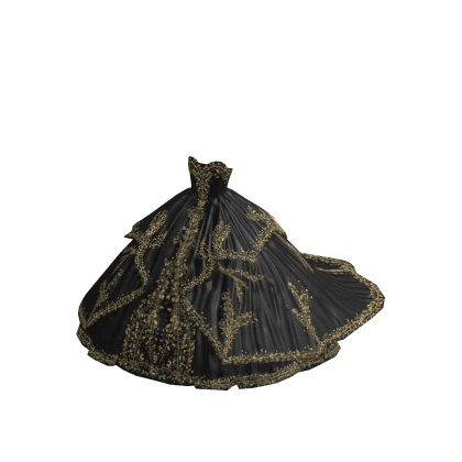 ♾️ Black and gold Royal princess gown | Roblox Item - Rolimon's
