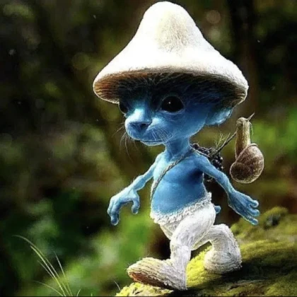 blue smurf cat