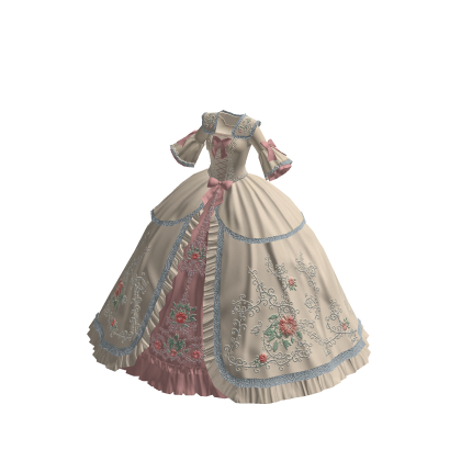 ♾️ Vestido blanco y rosa de estilo rococó - Roblox