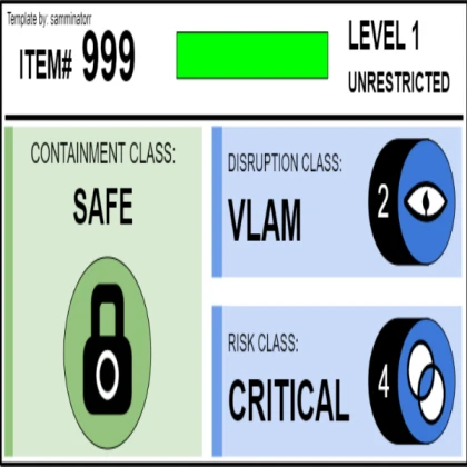 SCP-999 Anomaly Classification System