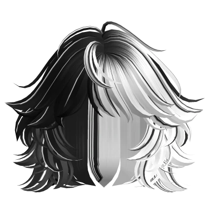 Wolfcut con Capas Grunge (Jester Clown en Blanco y Negro) - Roblox
