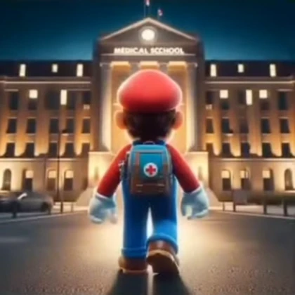 mario goes to medical scchool
