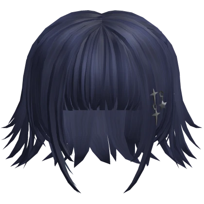 Navy Blue Layerd Short Edgy Hair w/ Charms | Roblox Item - Rolimon's
