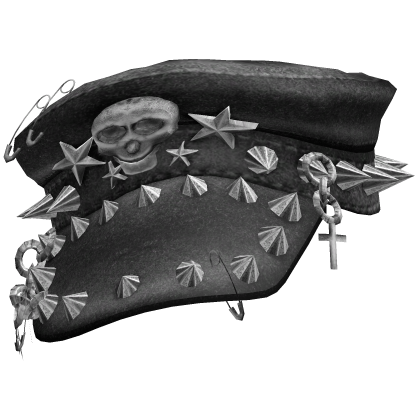 Gorra de calavera lateral gótica Y2k (negro y blanco) - Roblox