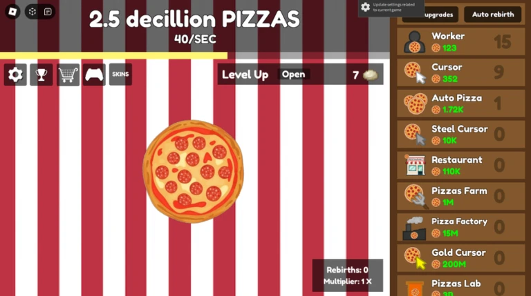 피자 클릭 - Roblox