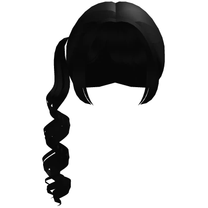 ୨୧ ꒱ cute swirly side ponytail in black ♡ | Roblox Item - Rolimon's