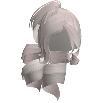 Ash / Silver Luscious Cute Curly Pony Tail Hair | Roblox Item - Rolimon's