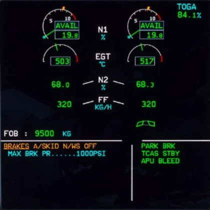 Plane Engine and Warning display