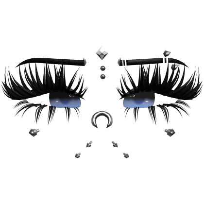 goth baddie lashes w blue eyes + piercings | Roblox Item - Rolimon's